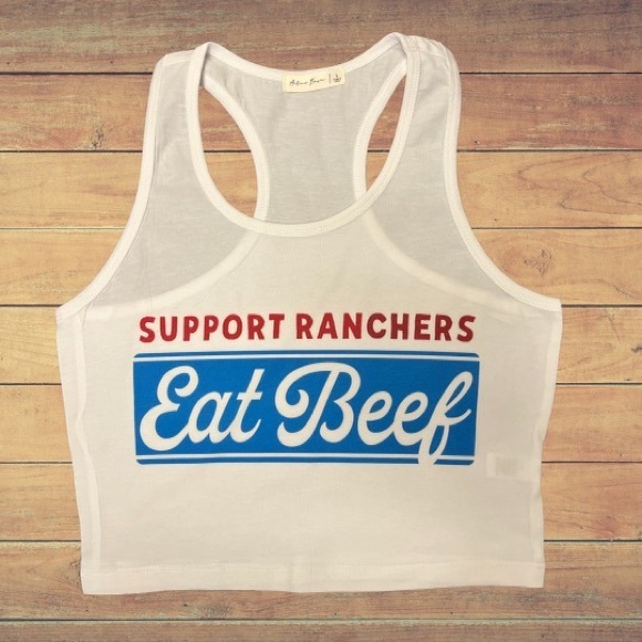 Tops | Support Ranchers Eat Beef Cropped Tank | Poshmark